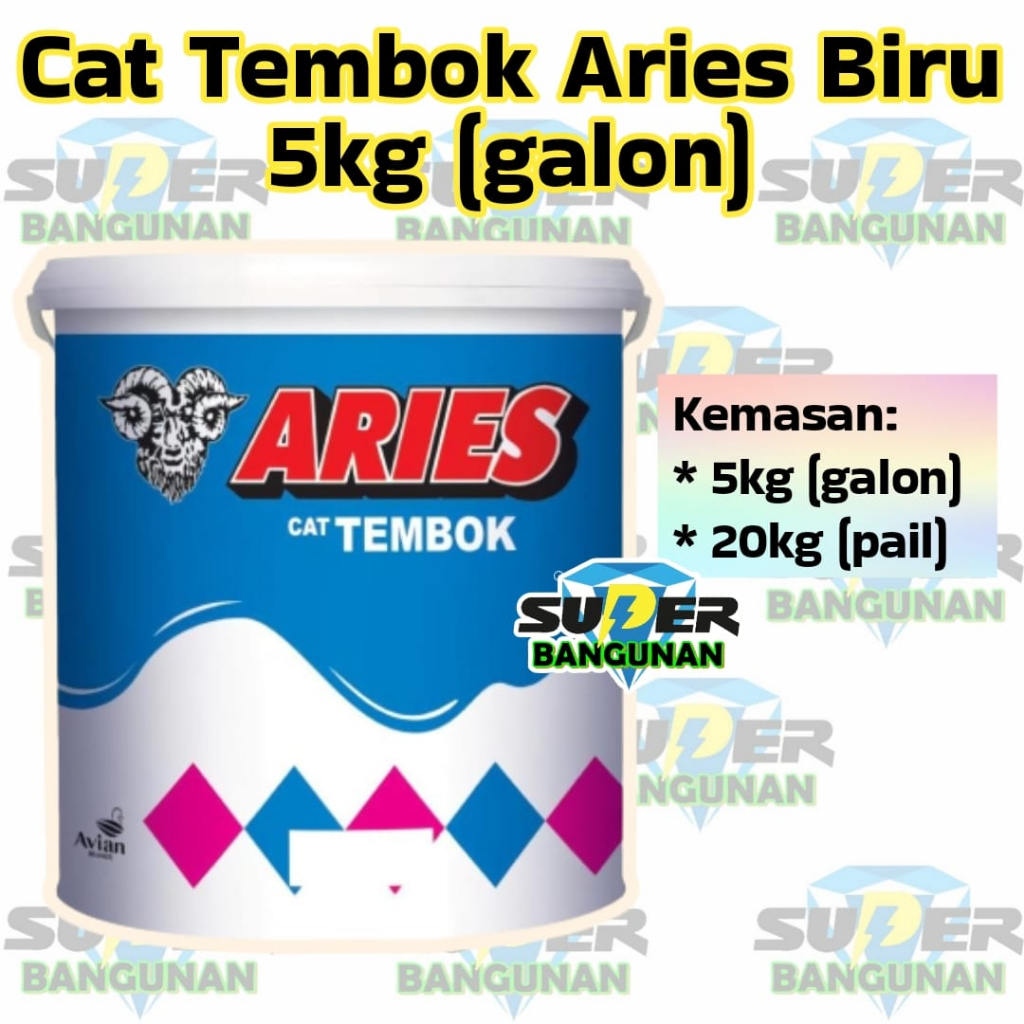Jual Cat Tembok ARIES BIRU KAMBING 5 Kg (Galon) | Shopee Indonesia