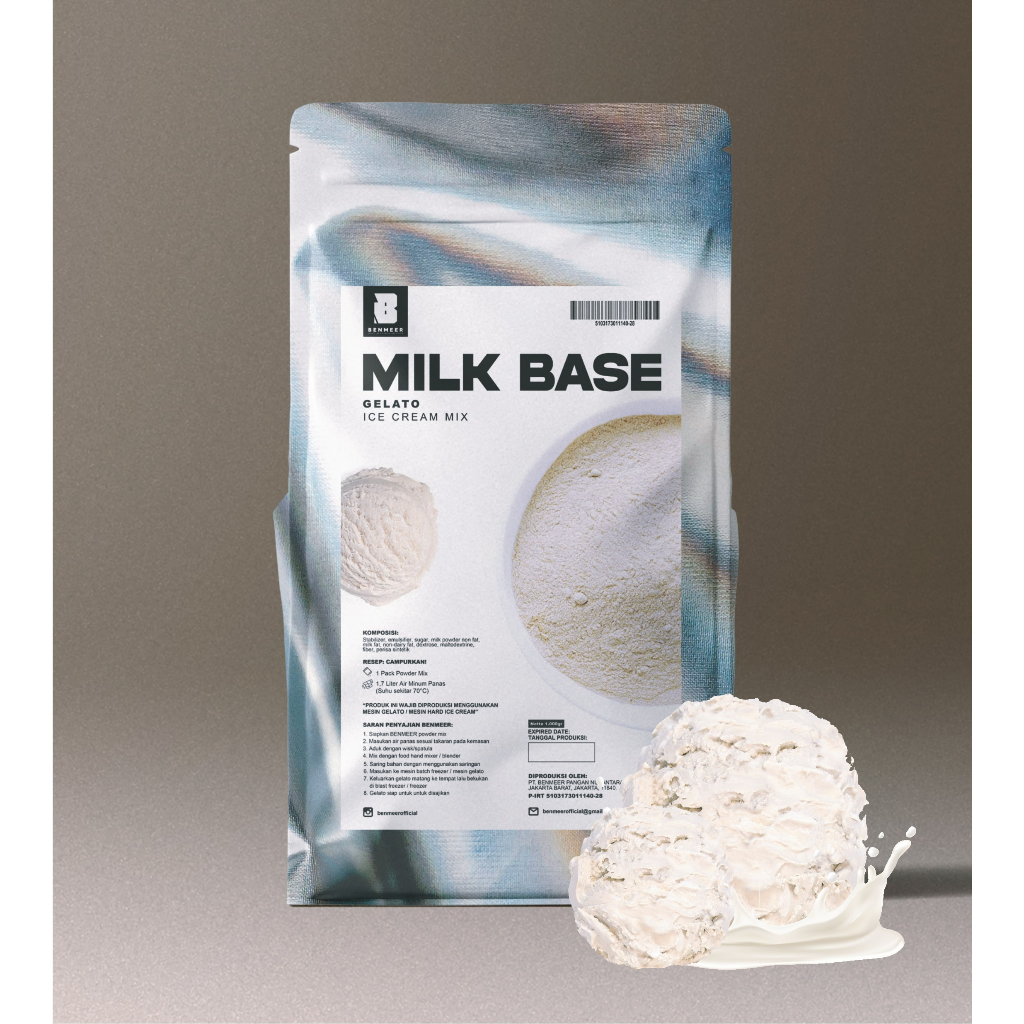 Jual BENMEER Milk Base Bubuk Powder Gelato dan Hard Ice Cream Italian ...