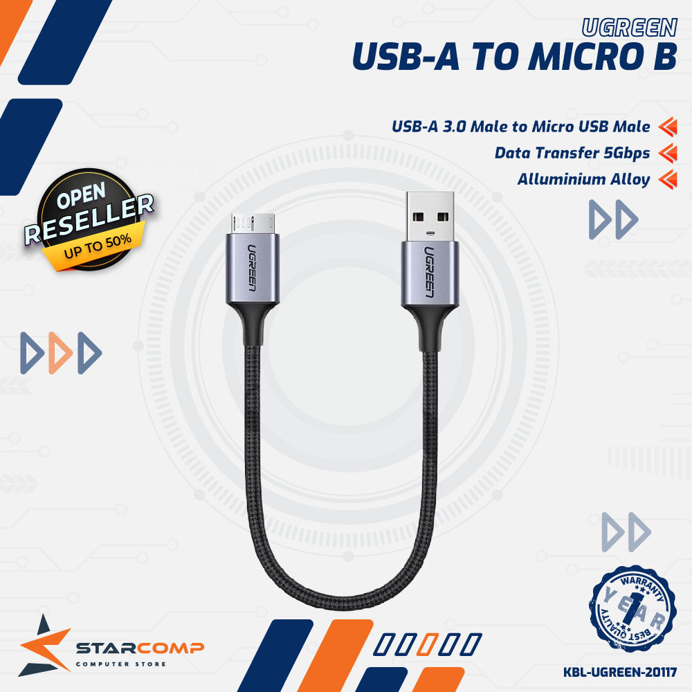 Jual UGREEN 20117 Kabel Data HDD Harddisk External USB To Micro USB B 3 ...