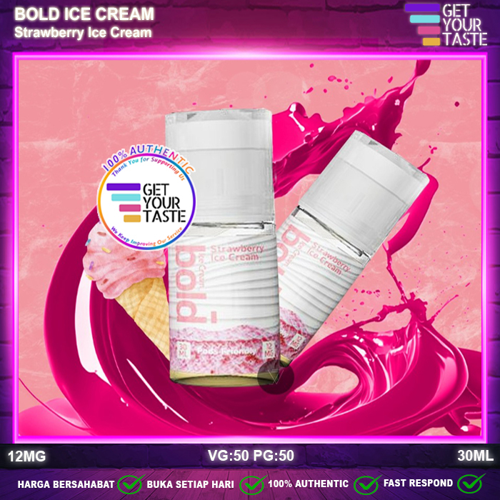 Jual Liquid BOLD Ice Cream Strawberry Pods Friendly 30ML Salt Nic by ...