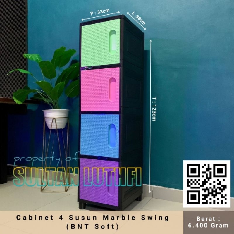 Jual lemari marble swings 4 susun lemari plastik 4 tingkat lemari murah ...