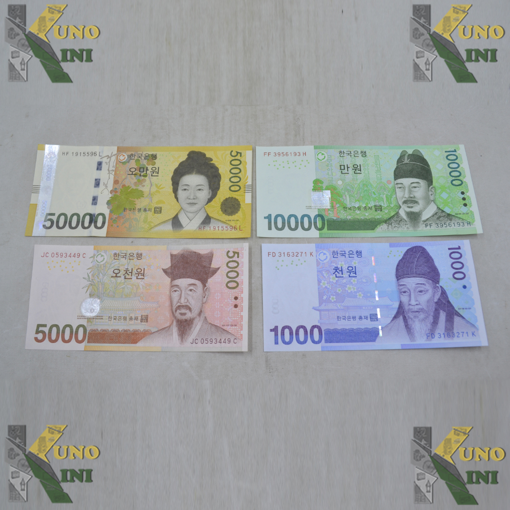 Jual PAKET KOLEKSI FULL SET LENGKAP UANG REAL KOREA WON, 4 lembar - UNC ...