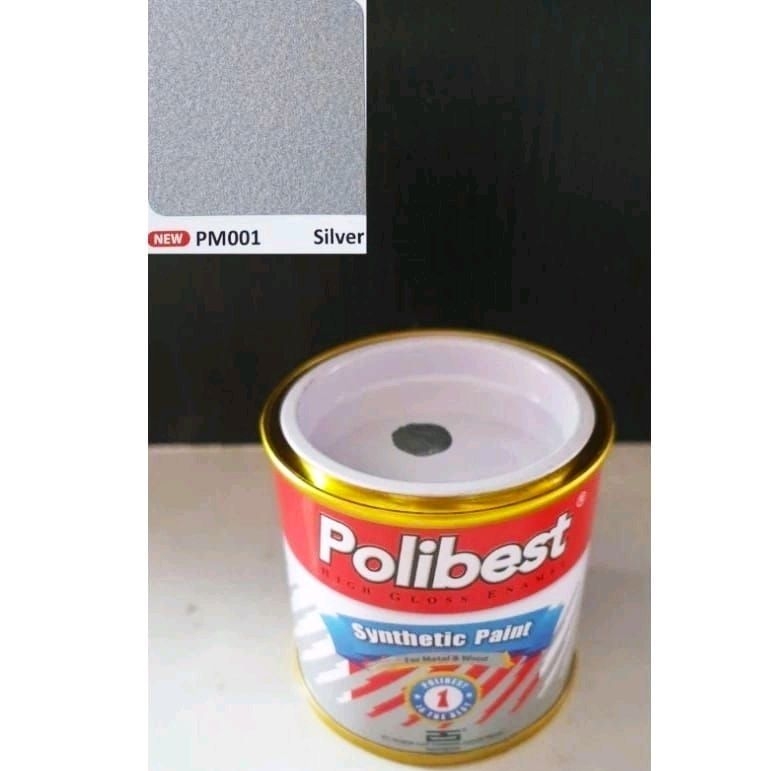 Jual Cat minyak Polibest warna silver, berat 80 gram | Shopee Indonesia