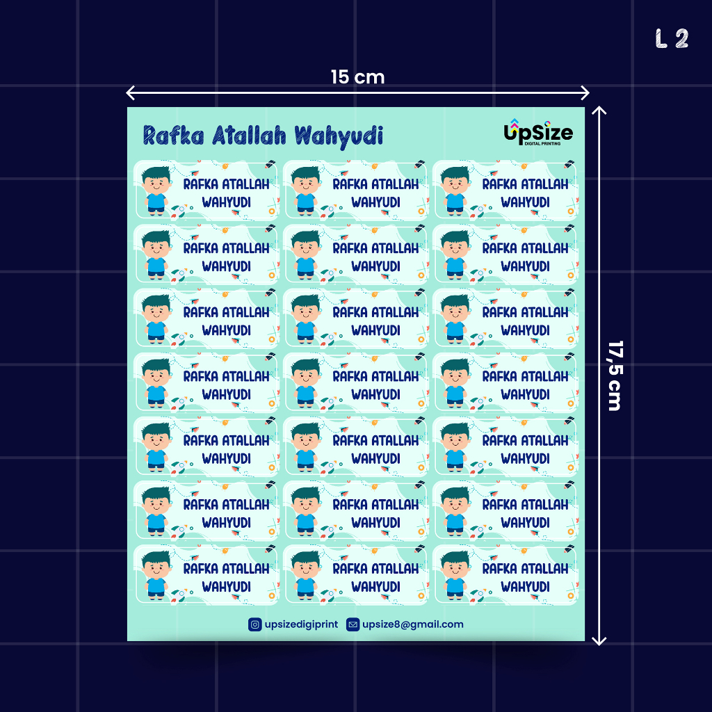 Jual Stiker Label Nama Anak Custom Nama Untuk Cowok & Cewek Sticker ...