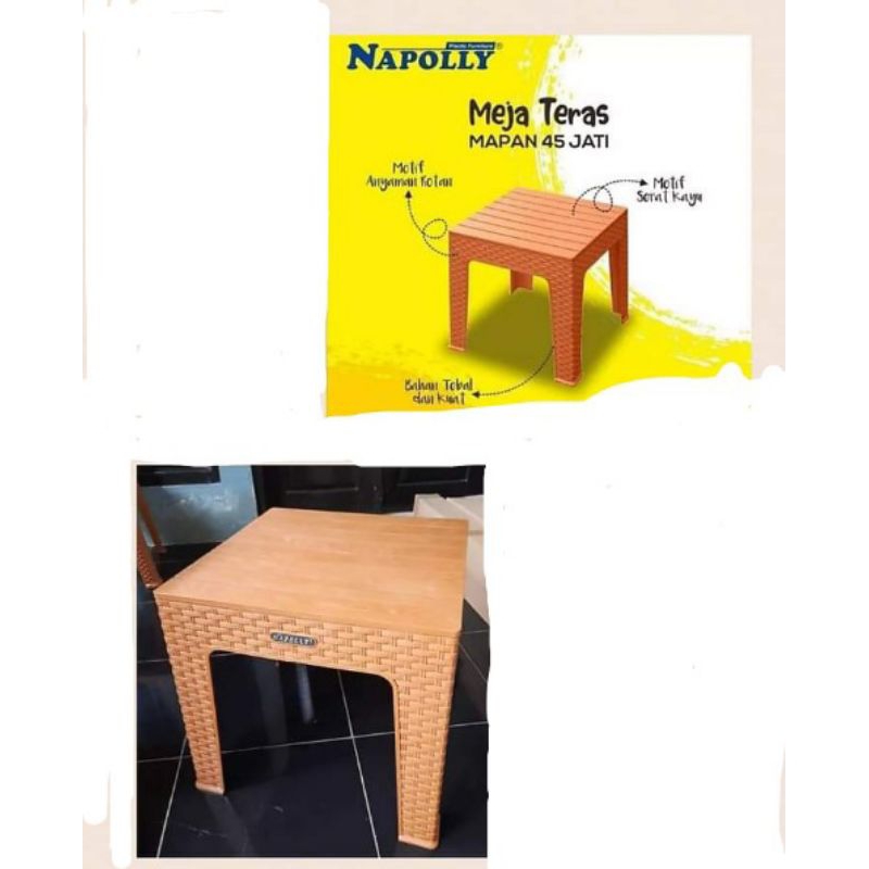 Jual Meja Rotan Sintesis/Meja Mapan Napolly 45/75 | Shopee Indonesia