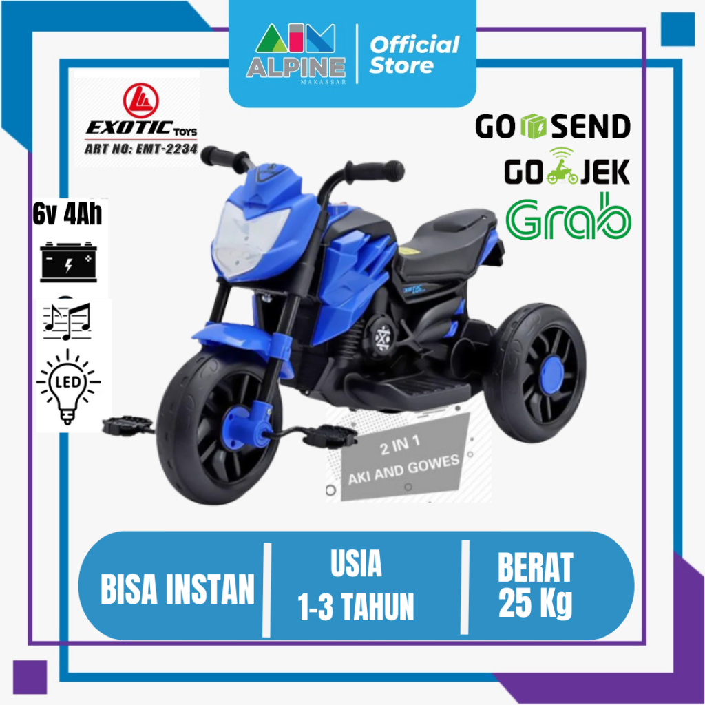 Jual EXOTIC MOTOR AKI EMT-2234 2 IN 1 BISA GOWES DAN GAS MANUAL ...