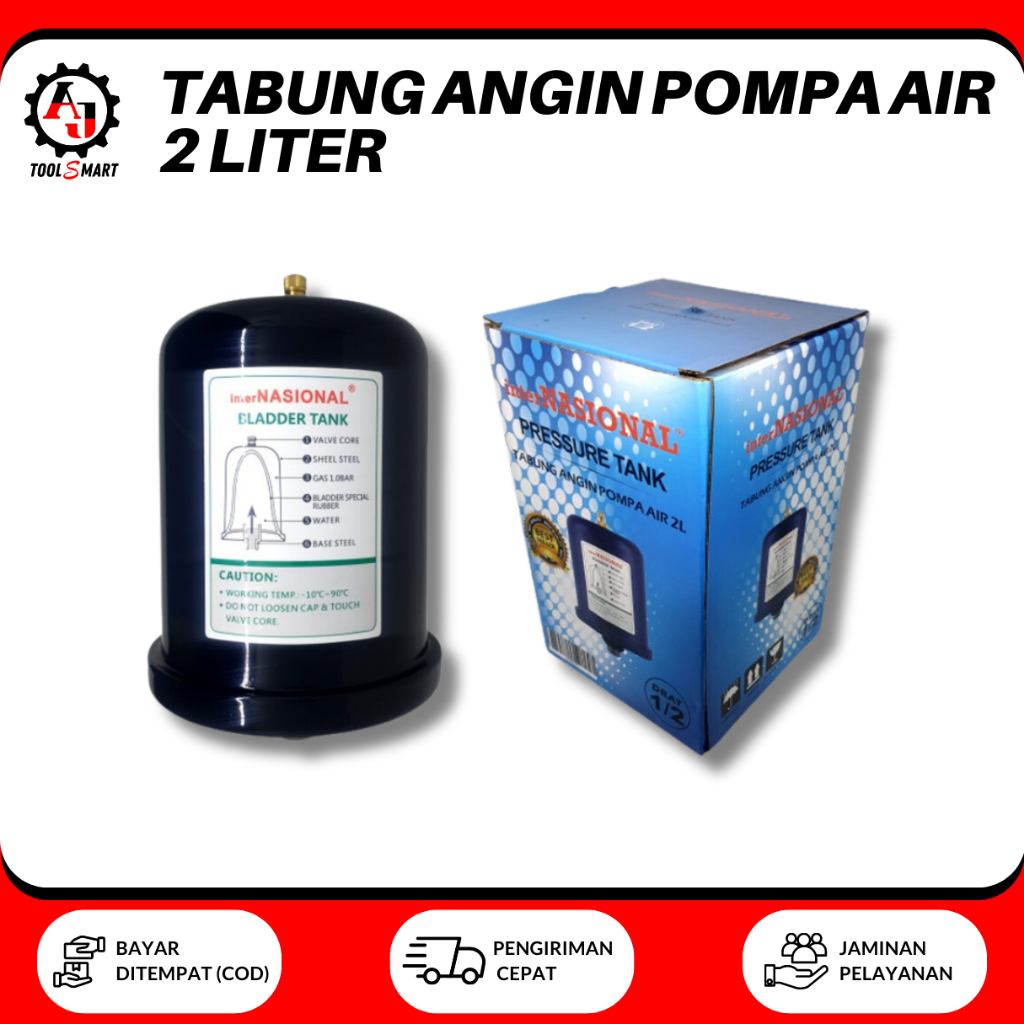 Jual Tabung Angin Pompa Air 2 Liter InterNasional Drat 1/2" Pressure ...