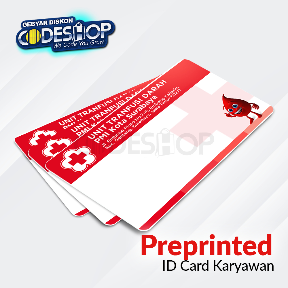 Jual Custom Preprinted ID Card Kartu Nama Tamu Visitor Panitia Tebal PVC | Shopee Indonesia
