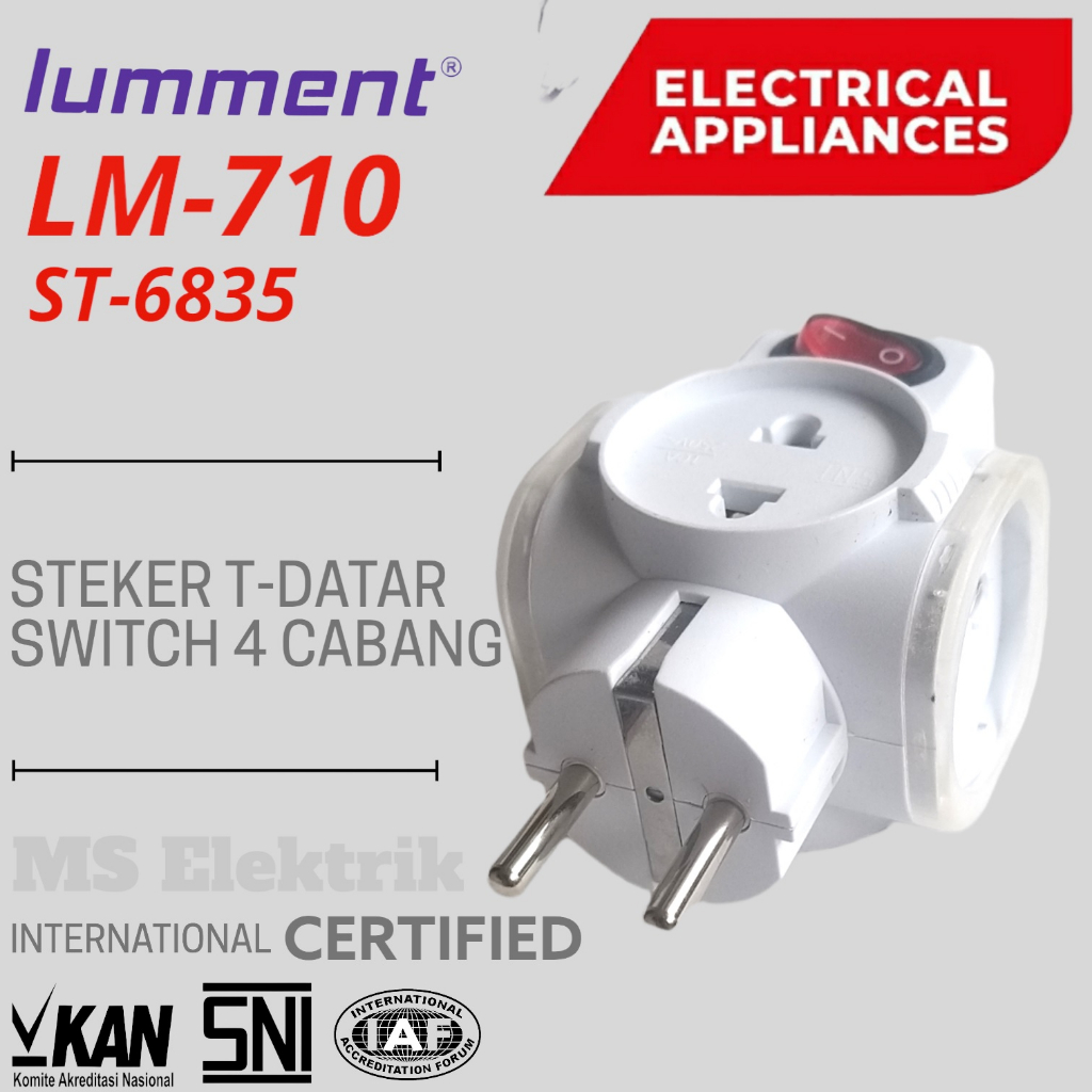 Jual LUMMENT STEKER T DATAR / T CABANG / COLOKAN T SAKLAR ON / OFF ST ...