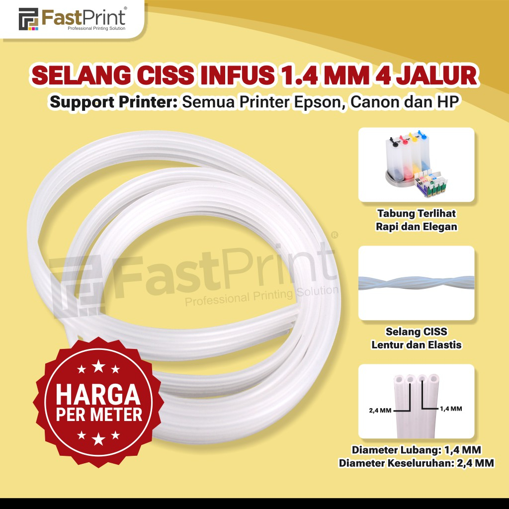 Jual Selang CISS Infus Modifikasi Printer Diameter 1.4MM 4 Jalur ...