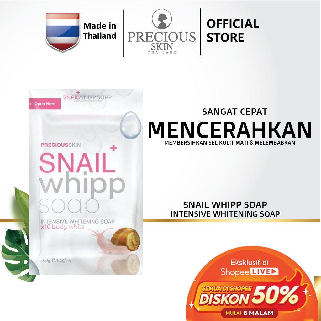 Jual Precious Skin Thailand Snail Whipp Soap X20 Body Whitening Soap ...