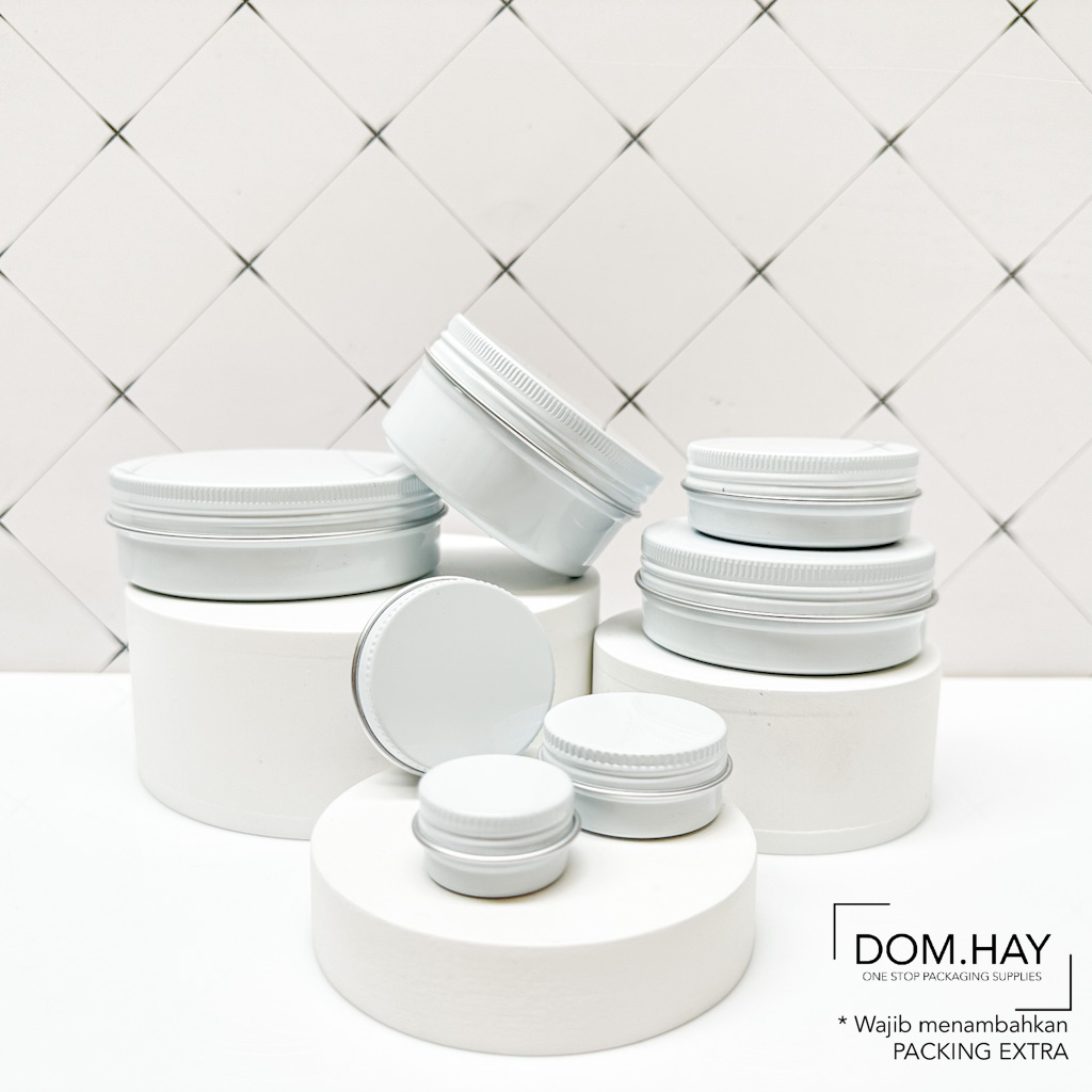 Jual Tin Aluminium PUTIH Pot Jar Pomade Packaging Kosmetik Skin Care ...
