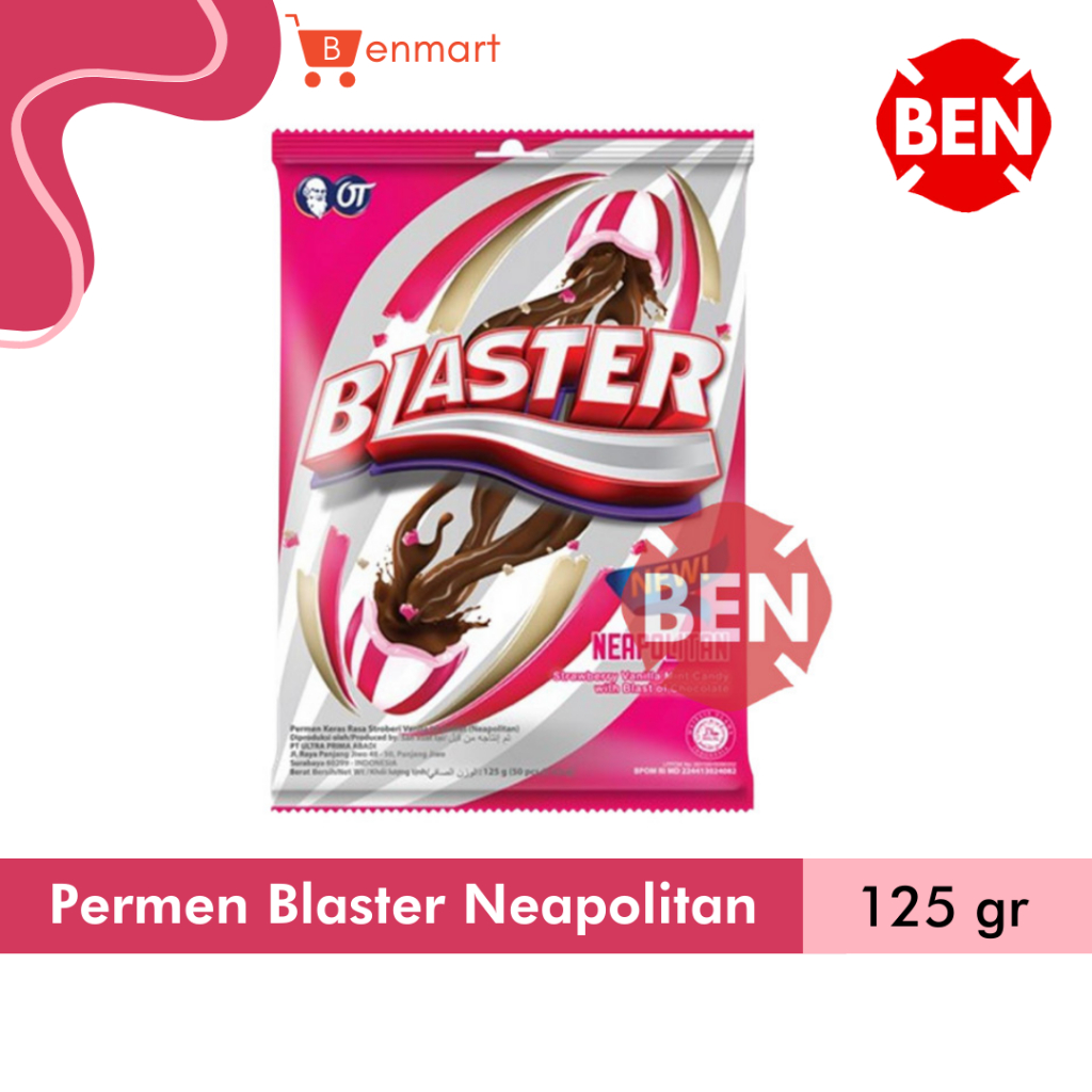 Jual Permen Blaster Neapolitan 125g 125gr 125 gr - Strawberry Vanilla ...
