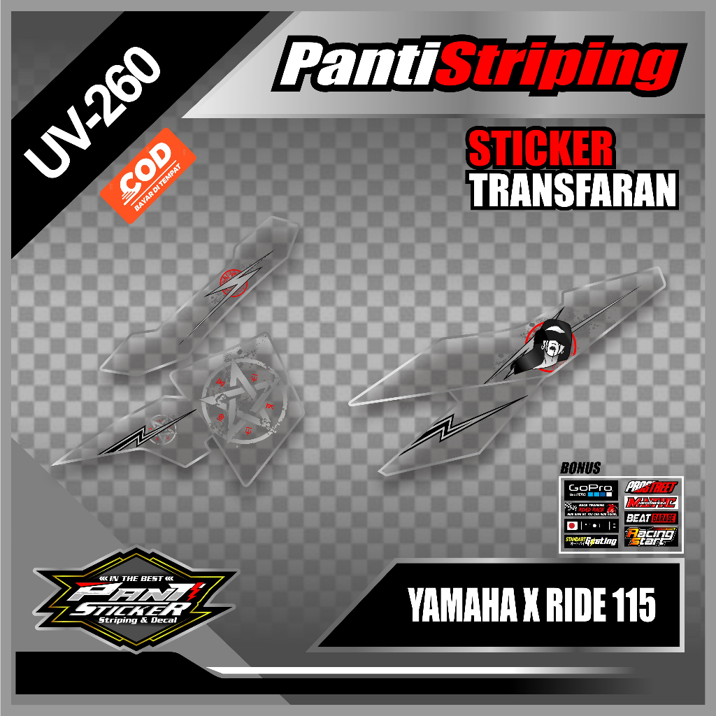 Jual Stiker Viral Striping Motor X RIDE 115 Keren - Sticker Motor ...