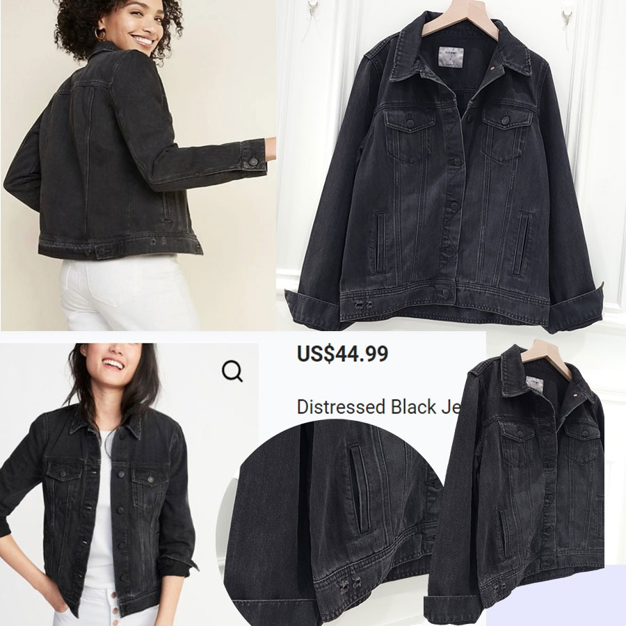 Jual OLD-N 202 Classic Denim Jacket - Wash Black - Jaket Denim Hitam ...