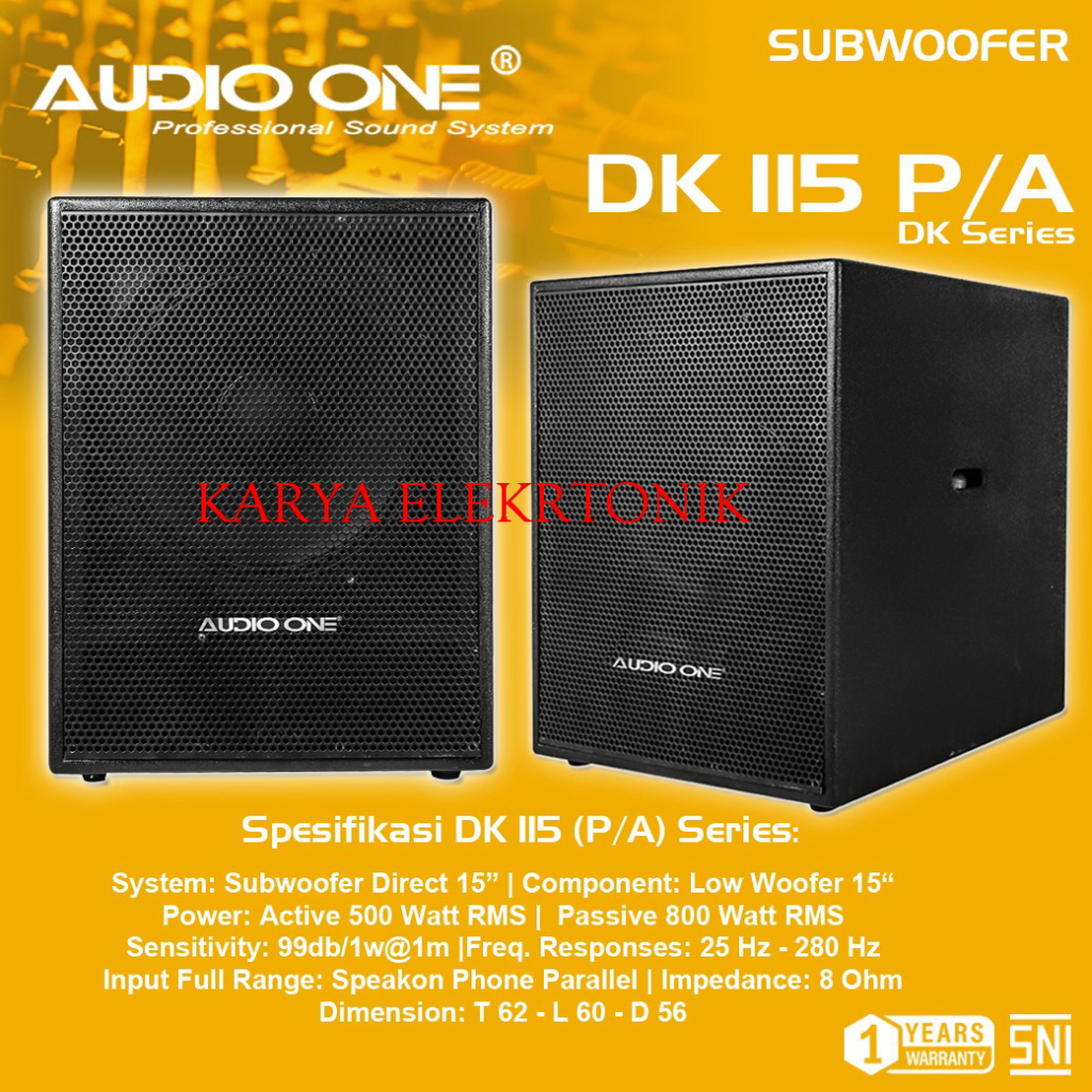Jual SUBWOOFER 15 INCH AUDIOONE DK 115 P/A AUDIO ONE DK115 P/A | Shopee Indonesia