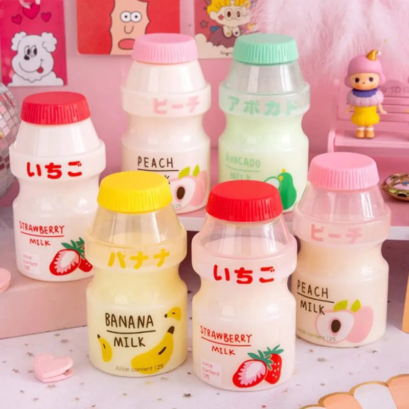 Jual BOTOL MINUM KOREA PEACH YAKULT MILK PINK | Shopee Indonesia