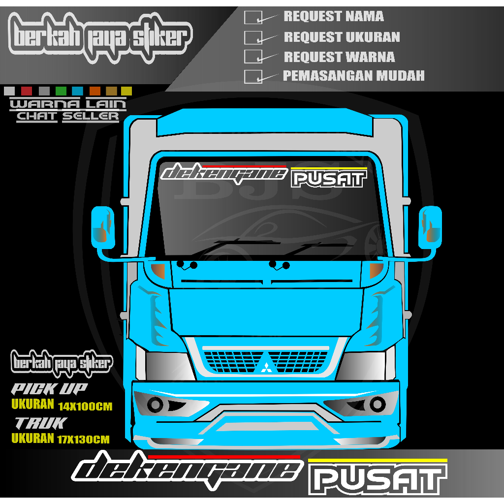 Jual STIKER KACA DEPAN TRUCK DEKENGANE PUSAT STICKER MOBIL CANTER L300 ...