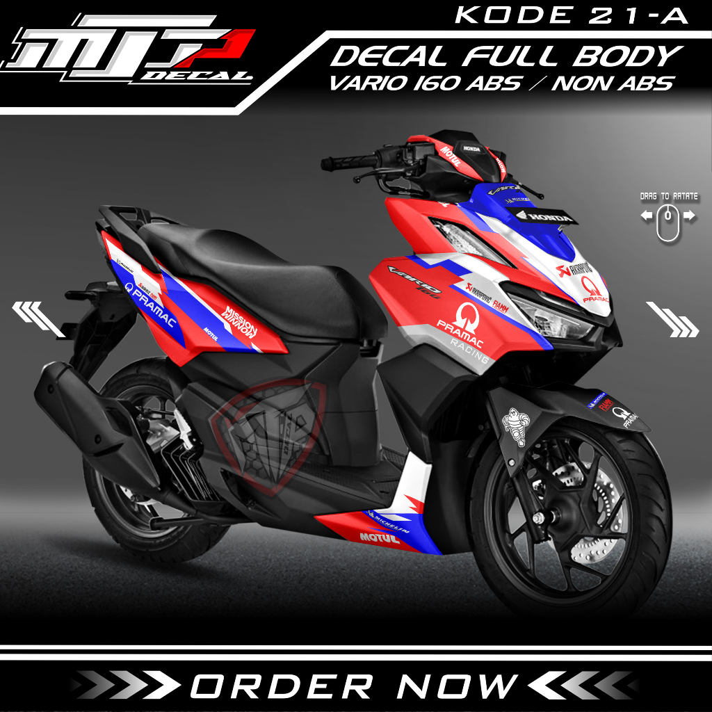 Jual Decal sticker Honda Vario 160 New ABS/NON ABS fullbody Dekal ...