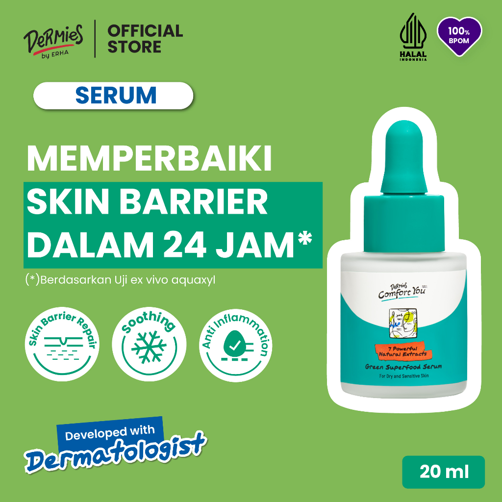 Jual Dermies Comfort You Green Superfood 20ml - Serum Kulit Kering ...