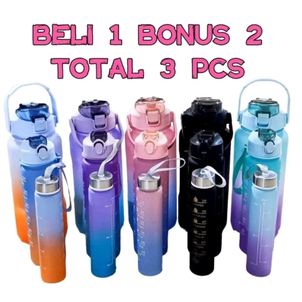 Jual Botol Minum Beranak 3in1 Gradiasi Viral 2000ml + 1000ml + 500ml | Shopee Indonesia