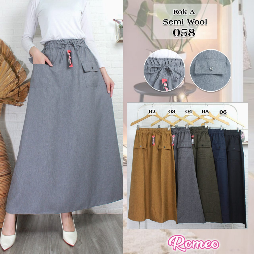 Jual Rok wanita panjang/Rok semi woll polos/Rok A line/Rok big size ...