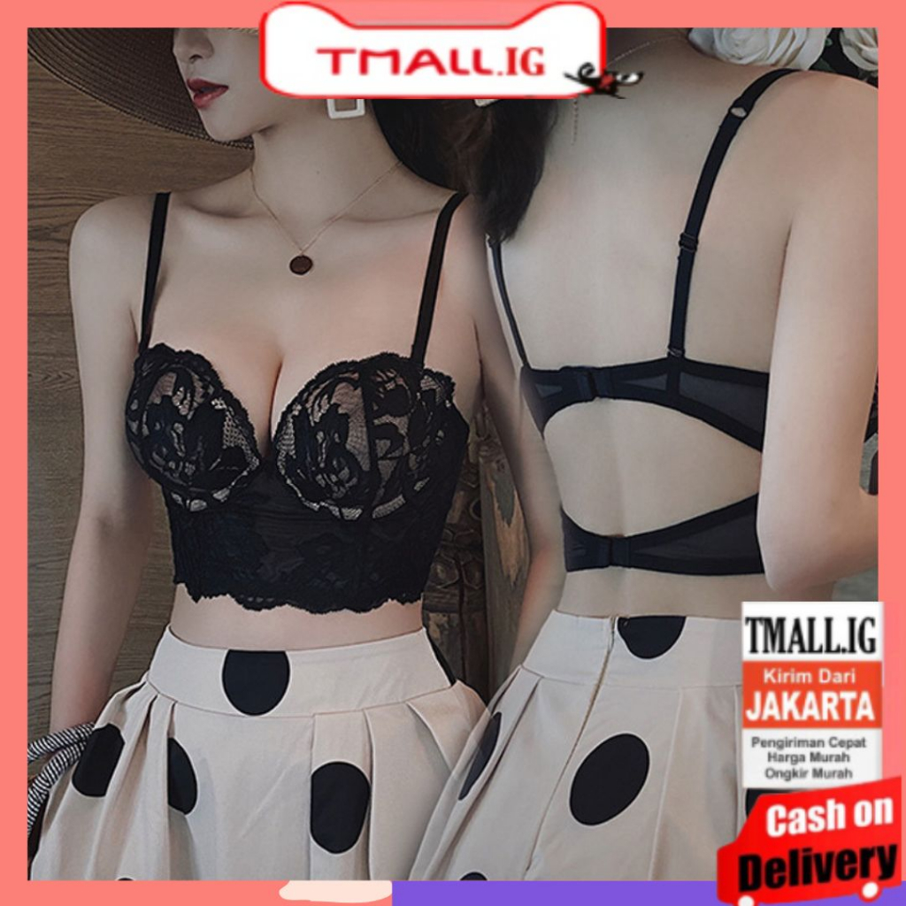 Jual ♕ Tmall ♕ TM-254 Bra BH Push Up Renda Berkawat Wanita Import Sport Beha Korea Fashion ...