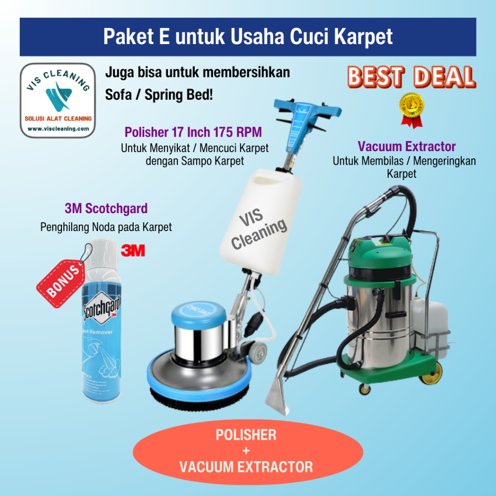 Jual Paket E Usaha Carpet Cleaning ( Polisher & Vacuum Extractor ...