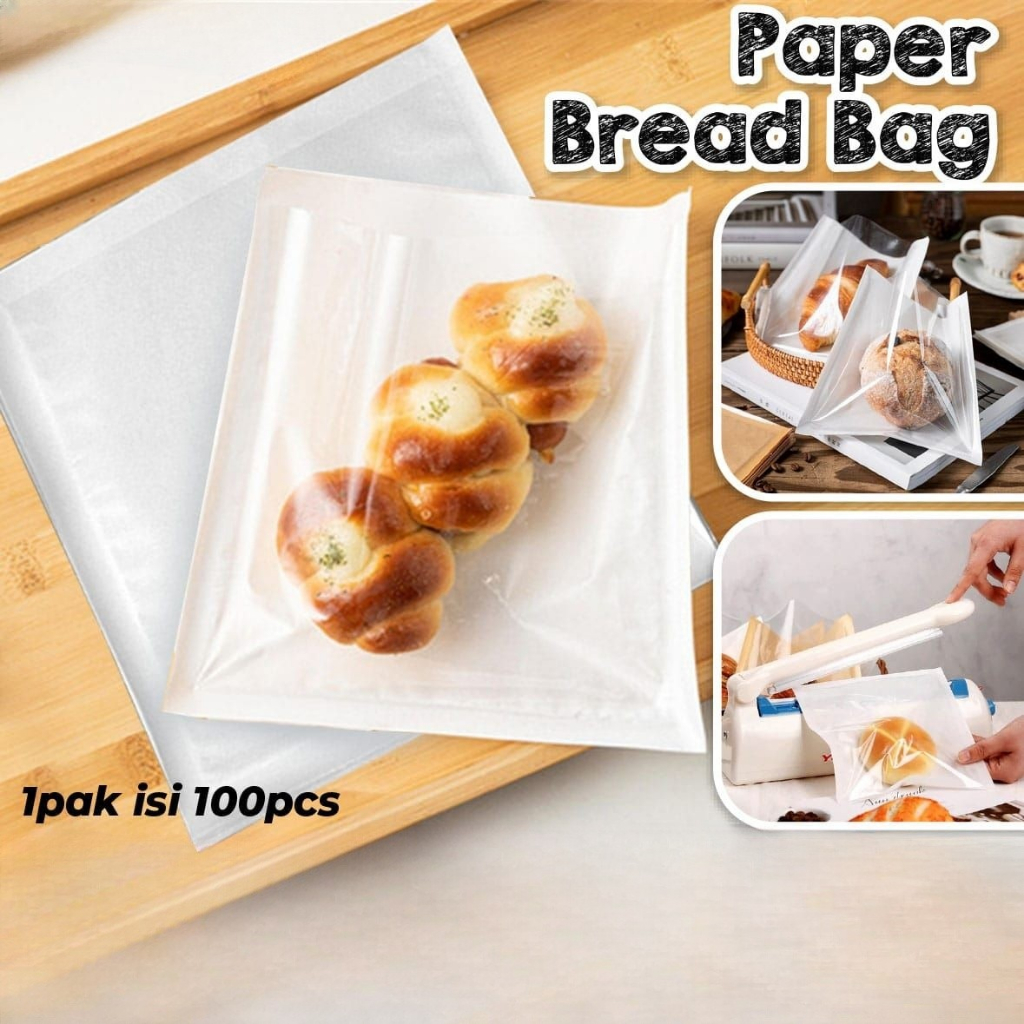Jual Paper Bread Bag White | Kantong Roti Bahan Kertas Motif & Plastik ...