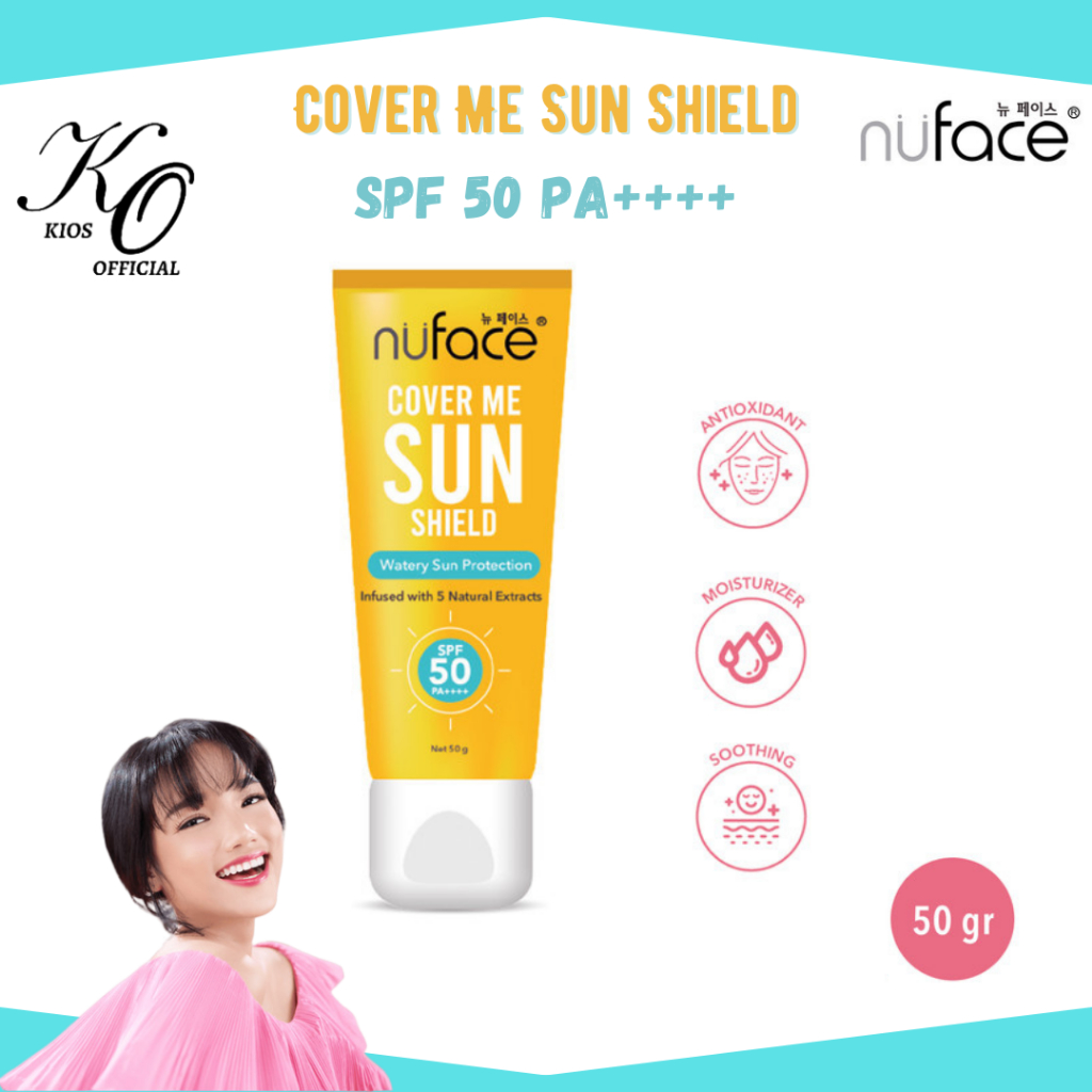 Jual Nuface Cover Me Sun Shield SPF 50 PA++++ 50g / Sunscreen Wajah ...
