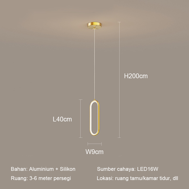 Jual Lampu Gantung Minimalis Modern LED 3 Warna Lampu Gantung Ruang Tamu Minimalis Lampu Gantung ...
