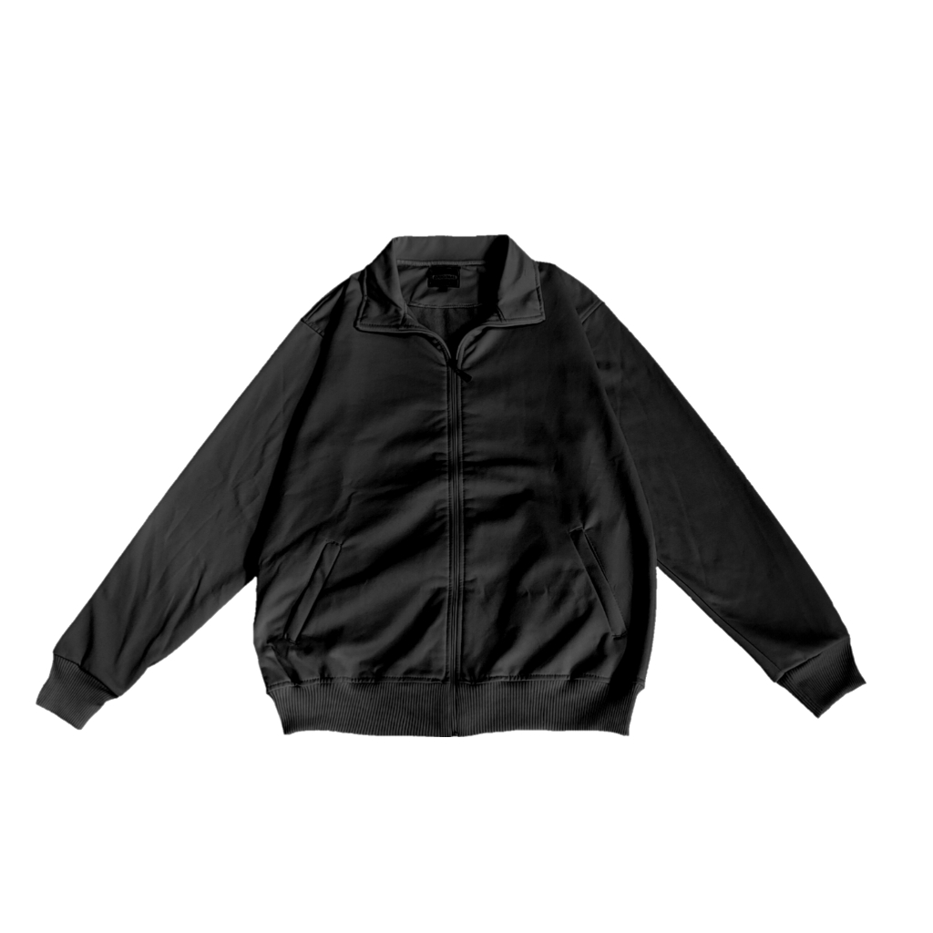Jual Jaket Tracktop Polos Casual Original Sport Pria Wanita Hitam ...
