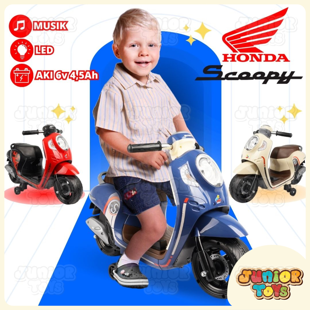 Jual Motor Aki Anak Scoopy Mini Mainan Motoran Elektrik Bisa Dinaiki ...