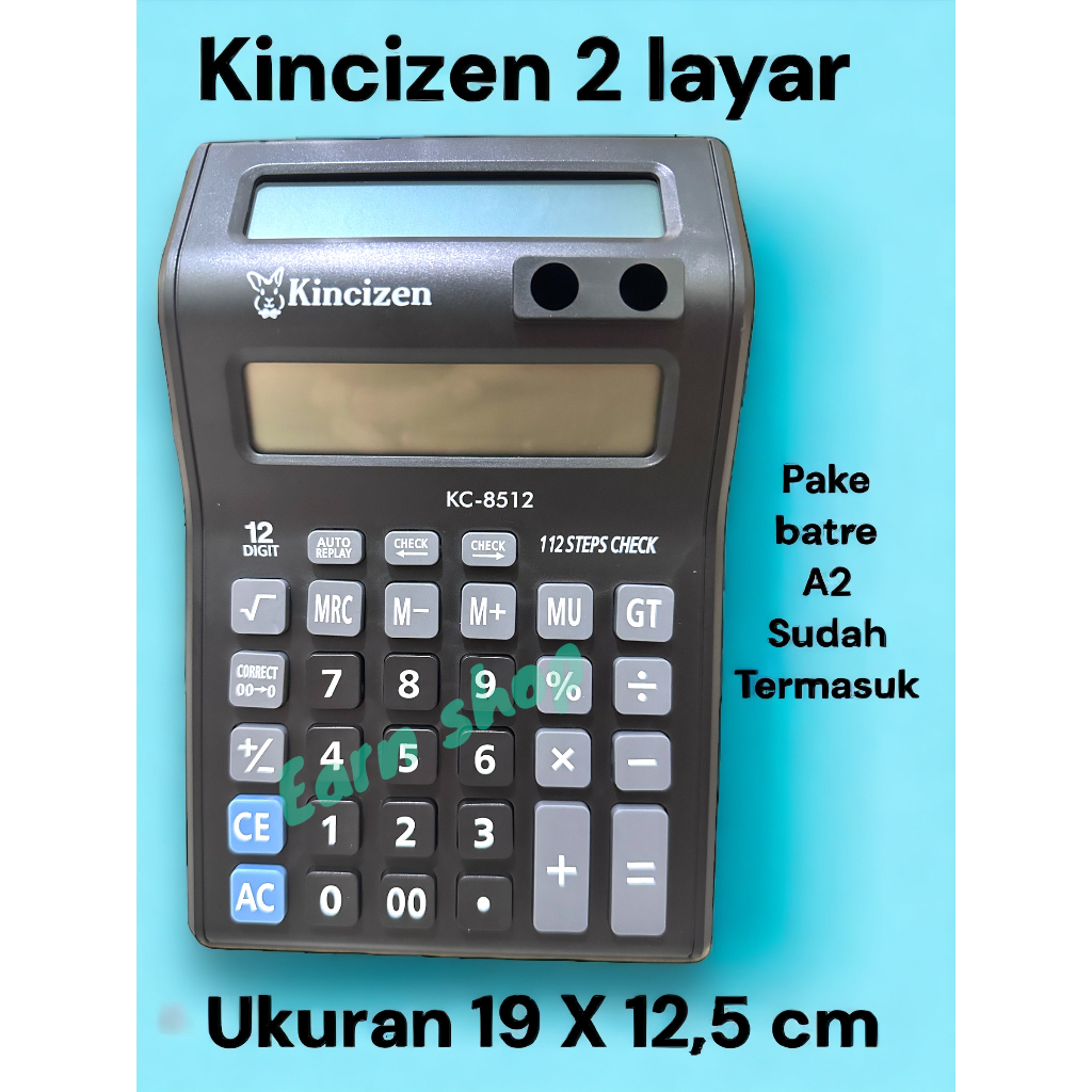 Jual KINCIZEN KALKULATOR DAGANG 2 LAYAT CT 8512 CT-8512 KALKULATOR 12 ...