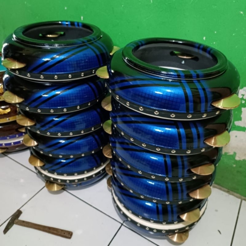 Jual Rebana hadroh ukuran 30cm motif biru beli 2 bonus tas | Shopee ...