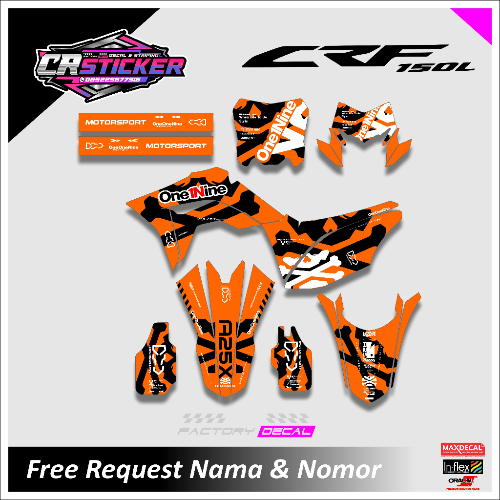 Jual DECAL STICKER CRF 150L Design Update 2023 Terbaru DECAL STIKER CRF ...