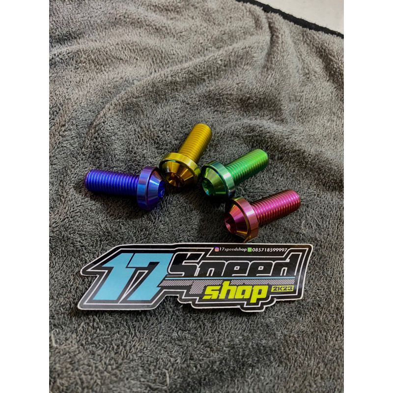 Jual baut m10x10 R/L baut spion titanium gr5 | Shopee Indonesia