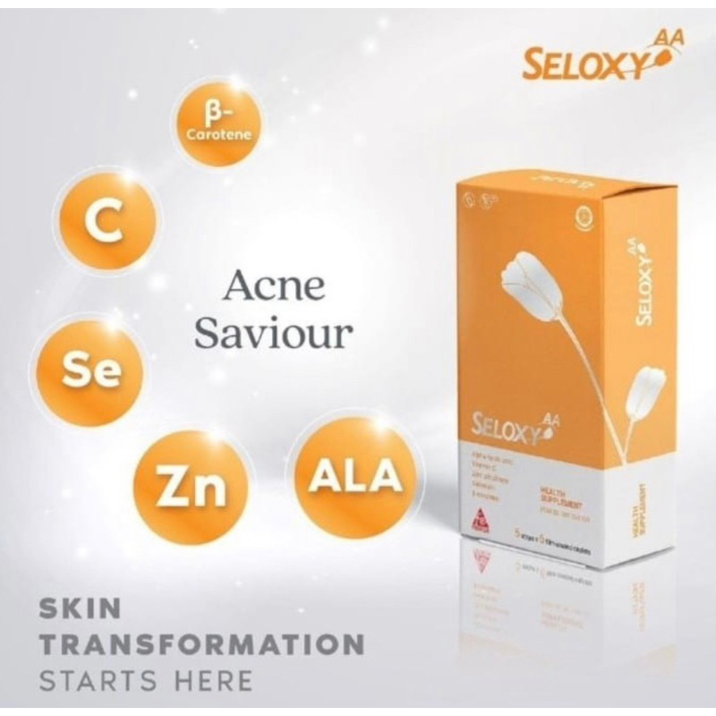 Jual Seloxy AA strip 6 tablet ( suplemen nutrisi lengkap kulit jerawat ...