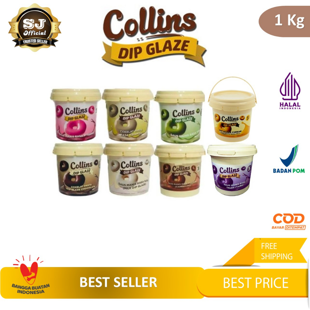 Jual COLLINS DIP GLAZE 1KG - Glaze Collins 1 Kg - All Variant | Shopee ...