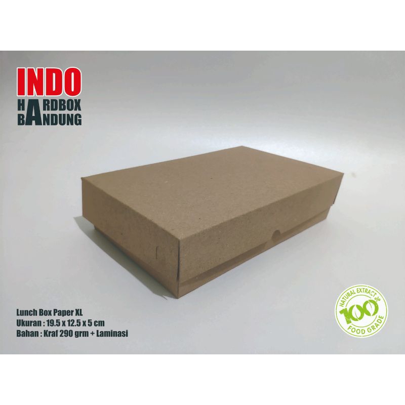 Jual Paper lunch box coklat polos laminasi uk XL /kotak makan/box ...