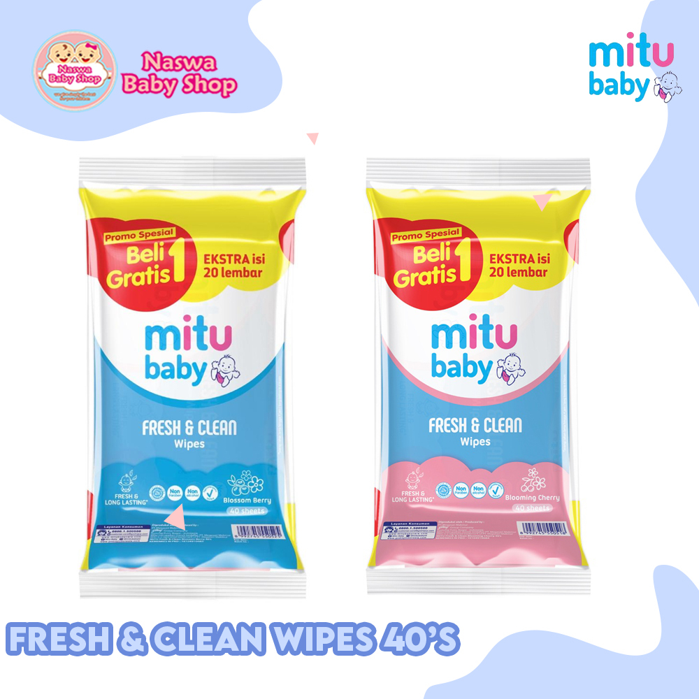 Jual Mitu Baby Fresh & Clean Wipes Tisu Basah Bayi Buy 1 Get 1 50’s ...