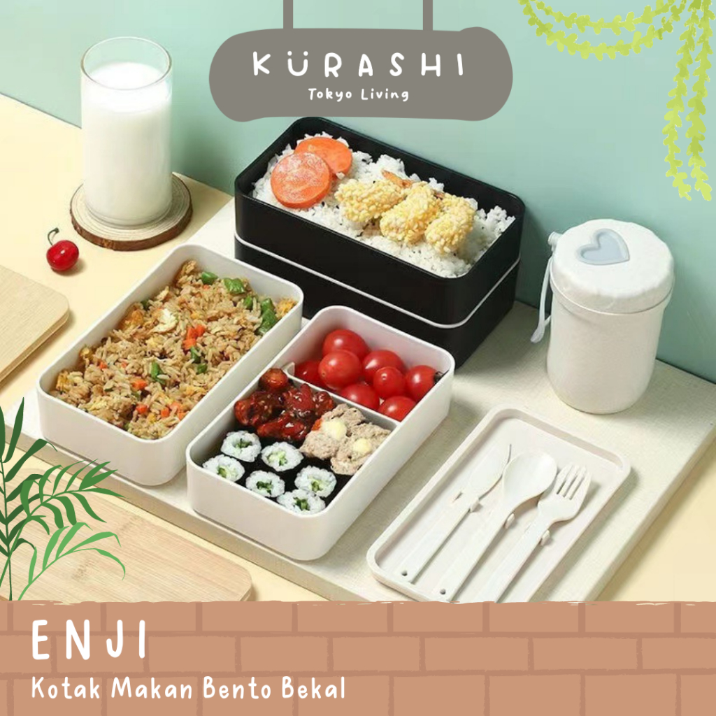 Jual KURASHI - ENJI Bento Box Bekal Minimalis Tempat Makanan Makanan ...