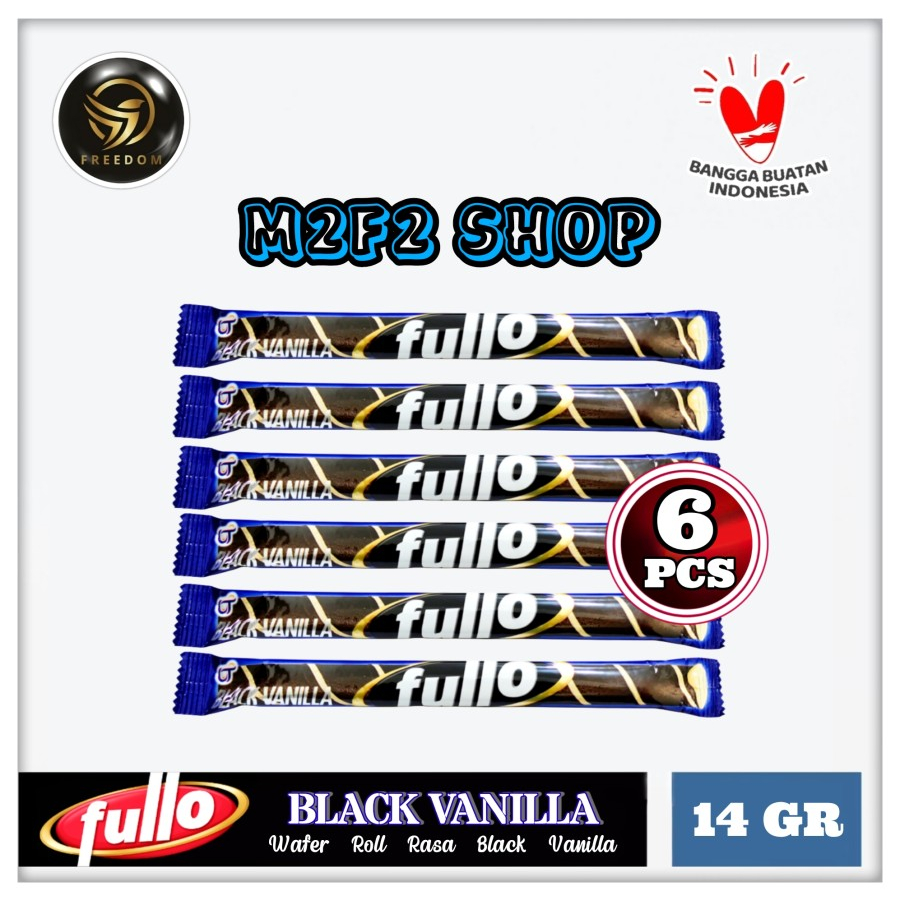 Jual Fullo Wafer Stik Roll Krim Black Vanilla | Vanila - 14 gr (Kemasan ...