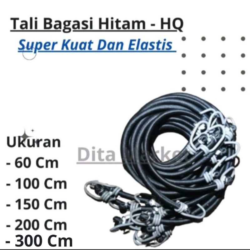 Jual Tali Ikat Barang 300Cm Hitam-HQ / Tali Bagasi Motor 3 Meter Hitam ...