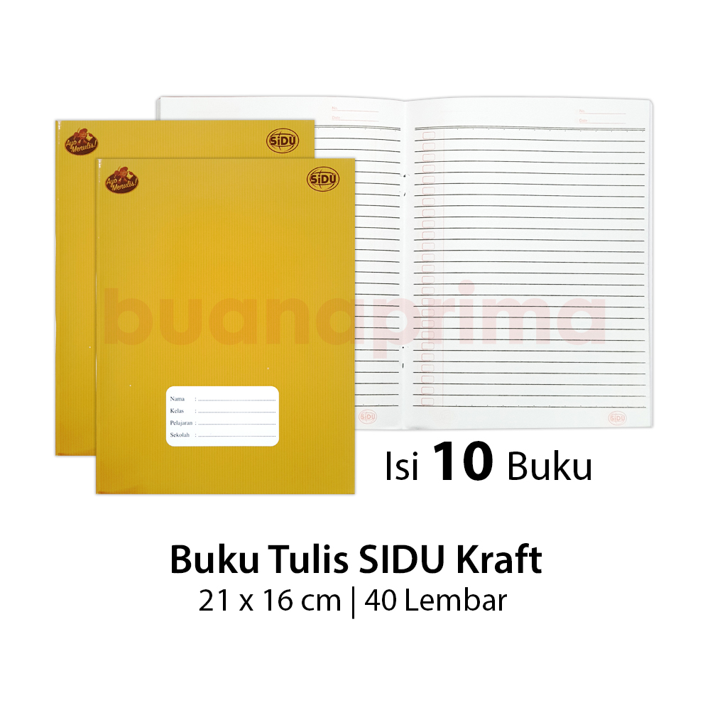 Jual Buku Tulis Sidu 40 Lembar isi 10 buku Cover Coklat Kraft Sinar ...