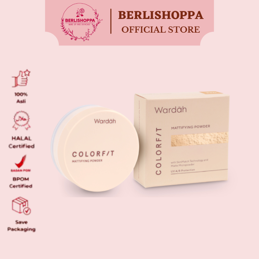 Jual Wardah Colorfit Mattifying Powder 15 Gr | Bedak Tabur Dengan SPF ...