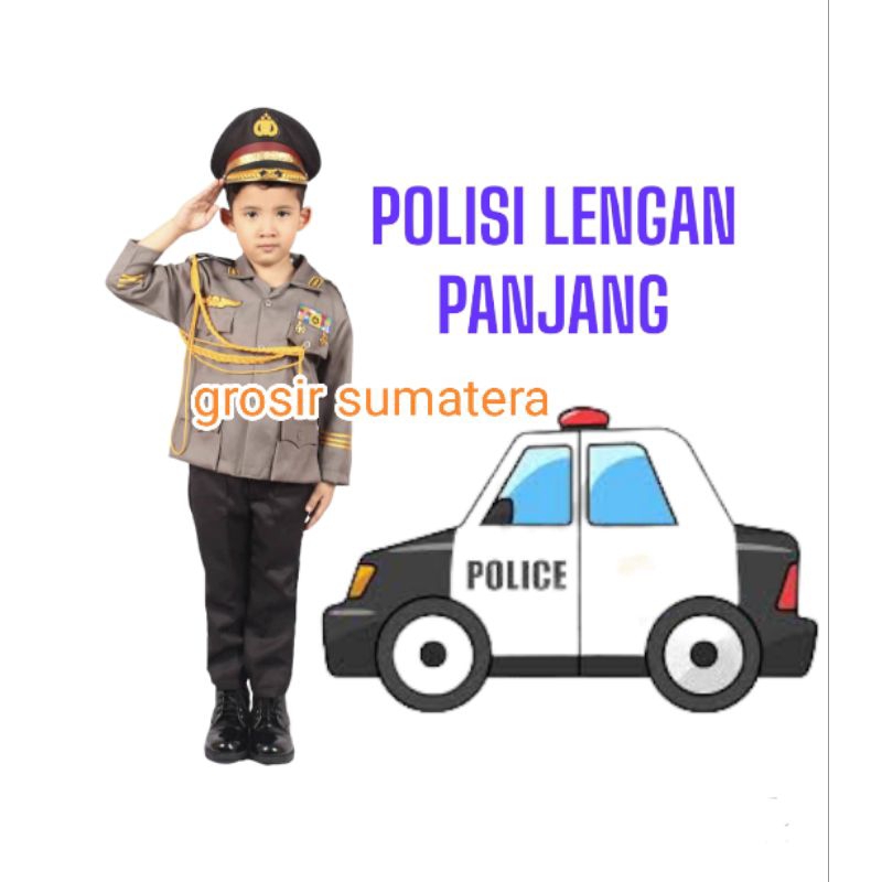 Jual POLISI CILIK SERAGAM PROFESI ANAK POLISI LENGAN PANJANG KIJANG ...