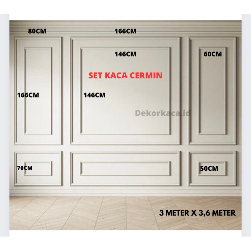 Jual Paket Set Wall Moulding Double List + Kaca Cermin Ukuran Dinding ...