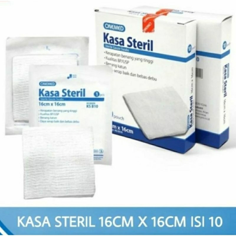 Jual Kasa Perban Steril OneMed 16 x 16cm OneMed Box isi 10pc / Kasa ...