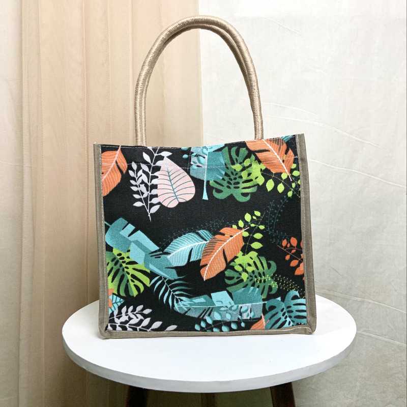 Jual Tas Jinjing Kanvas Tali Sumbu Handbag Kanvas Motif Kecil Tas Tali ...